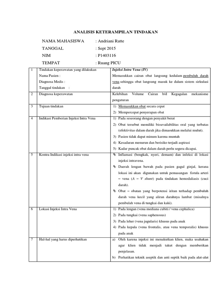 Pemberian Injeksi IV | PDF