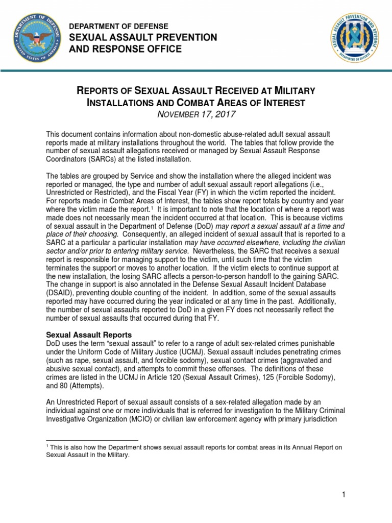 Military Sexual Assault Report Data | PDF | Sexual Assault | Assault