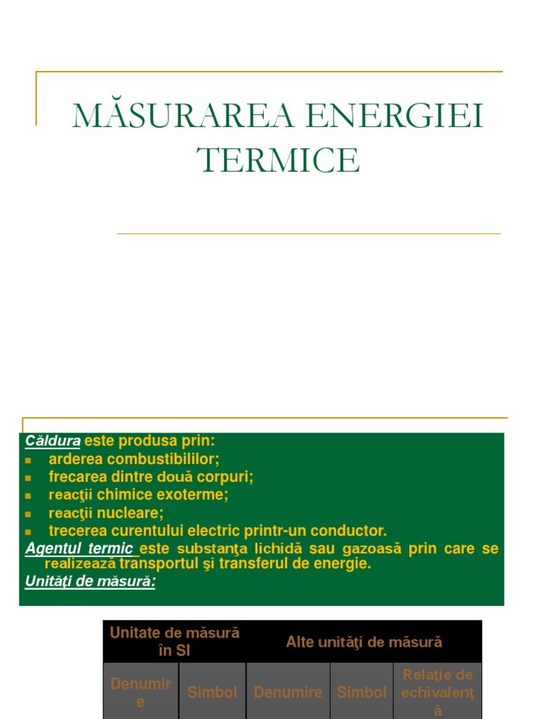 MASURAREA ENERGIEI TERMICE