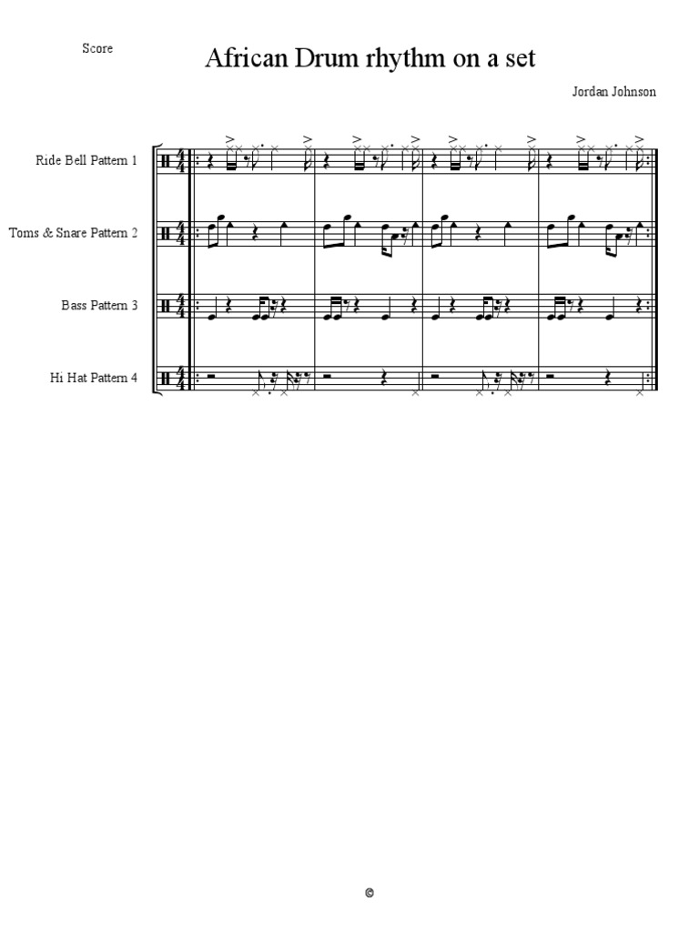 African Rhythms On A Set | PDF | Musical Compositions | Music Theory