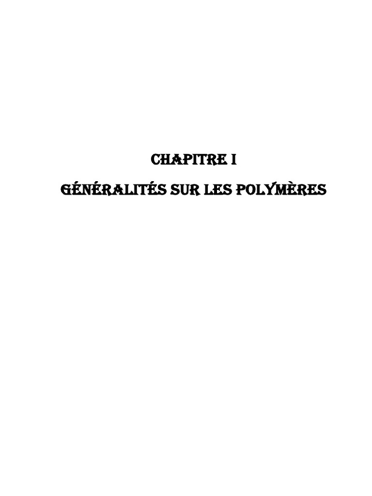 Chapitre1 PDF | PDF | Polystyrène | Polymère