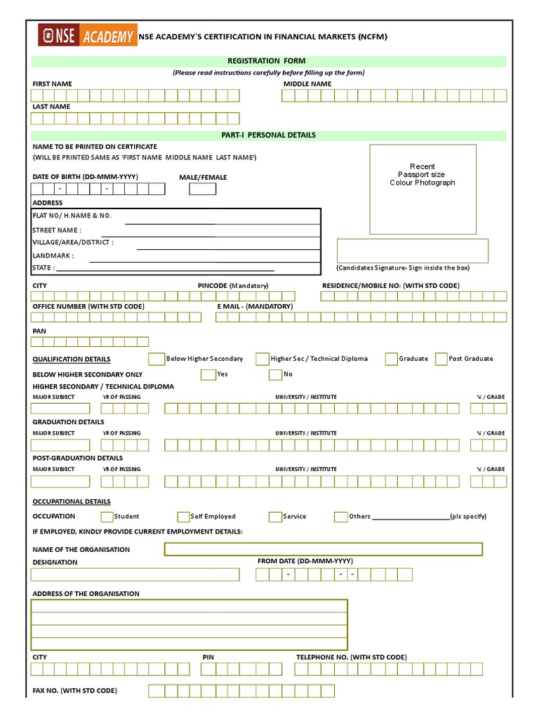 Nse Academy'S Certification in Financial Markets (NCFM) : Registration ...