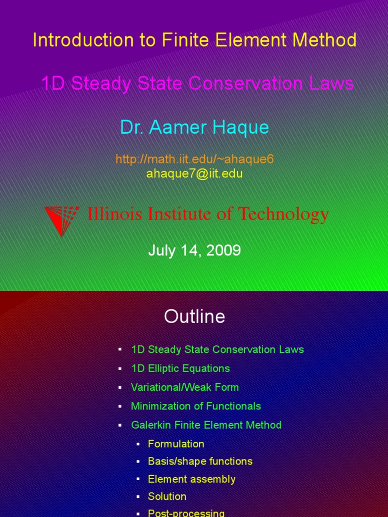 Introduction To Finite Element Method: 1D Steady State Conservation Laws | PDF | Finite Element ...