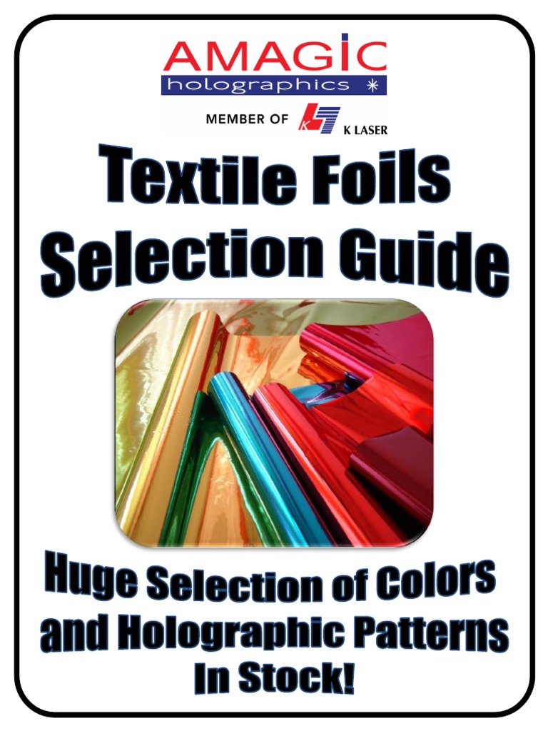 Textile Foils Selection Guide Amagic Holograhics v1201 | PDF ...