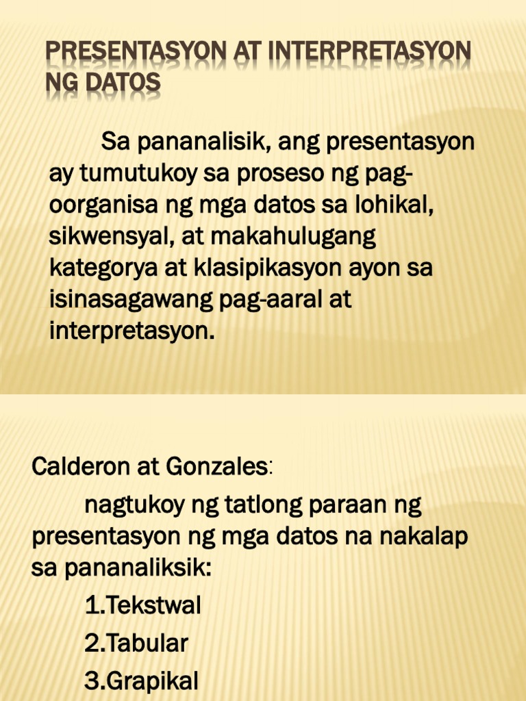 Presentasyon at Interpretasyon NG Datos | PDF Presentasyon at Interpretasyon NG Datos | PDF