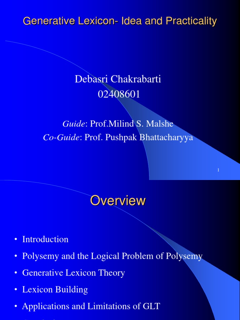 Generative Lexicon | PDF | Lexicon | Lexical Semantics