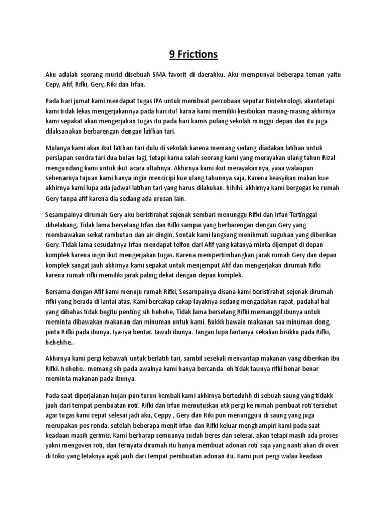 Cerpen (9 Frictions) | PDF