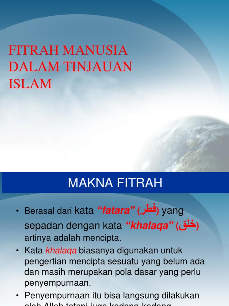 Fitrah Manusia Perspektif Islam | PDF