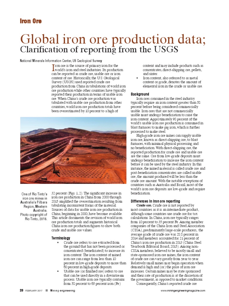 Global Iron Ore Data | PDF | Iron Ore | Iron