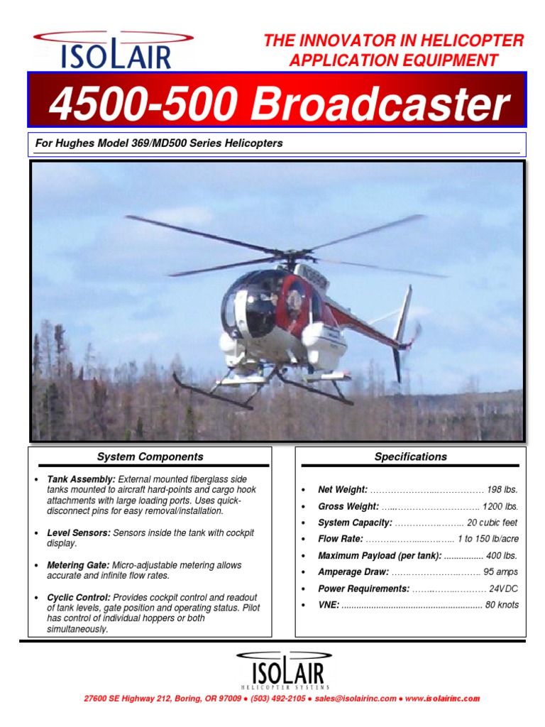 Model - Hughes Model 369MD500 Series Helicopters Spray System | PDF