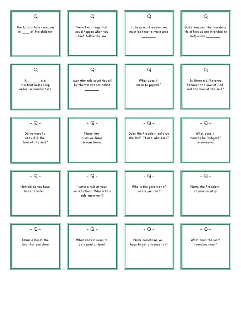Question Cards | PDF