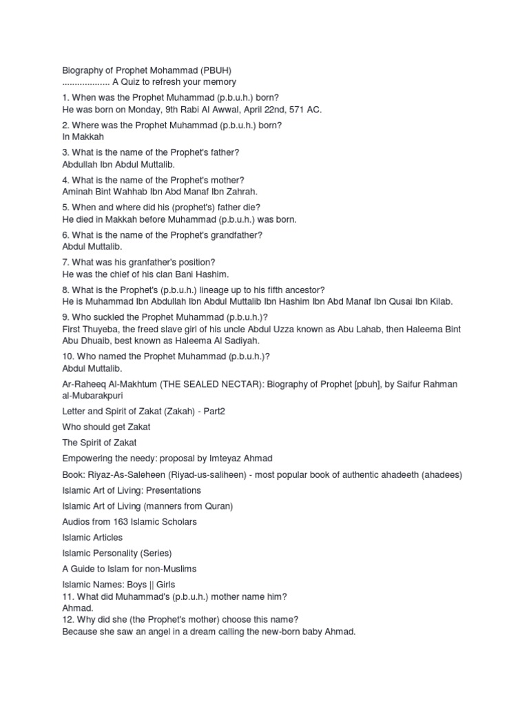 Biography of Prophet Mohammad | PDF | Ali | Muhammad