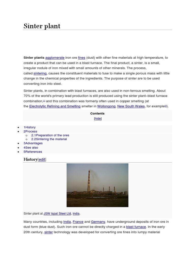 Sinter Plant: Agglomerate Fines | PDF