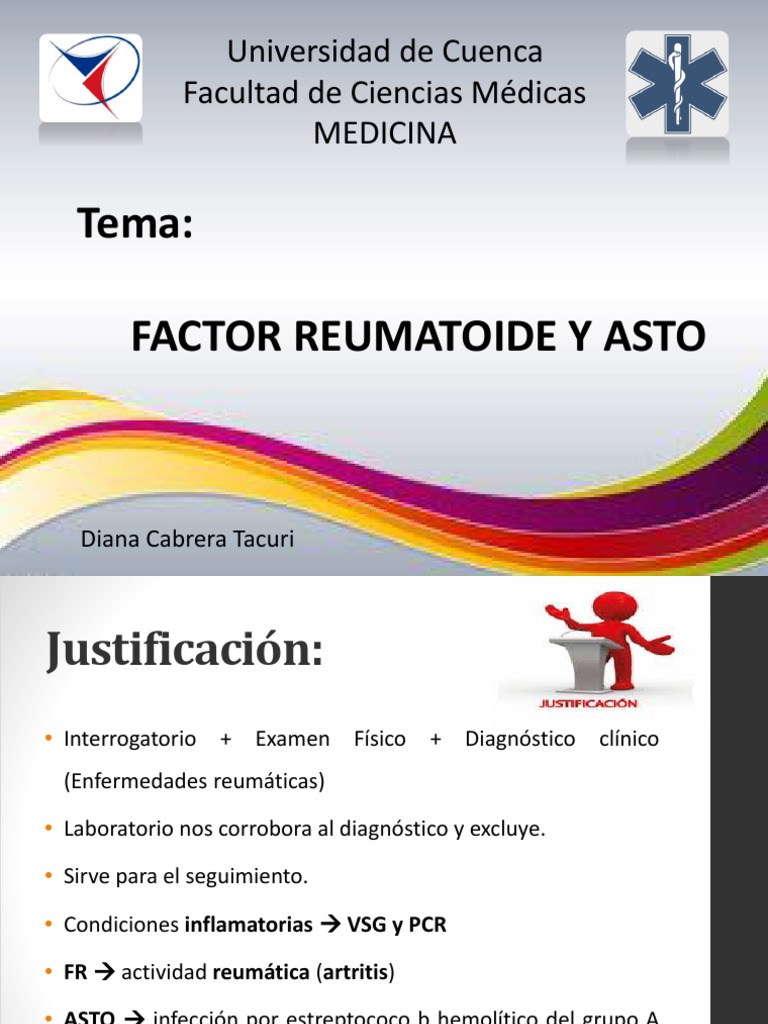 Factor Reumatoide y Asto | Diagnostico medico | Especialidades Medicas