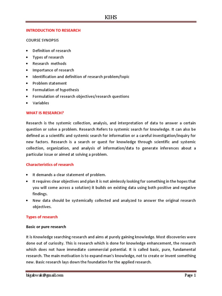 Introduction To Research1 | PDF | Qualitative Research | Quantitative ...