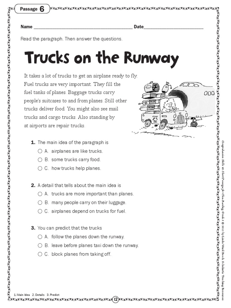 Closed Reading 06 - Trucks On The Runway | PDF | Reading Comprehension ...