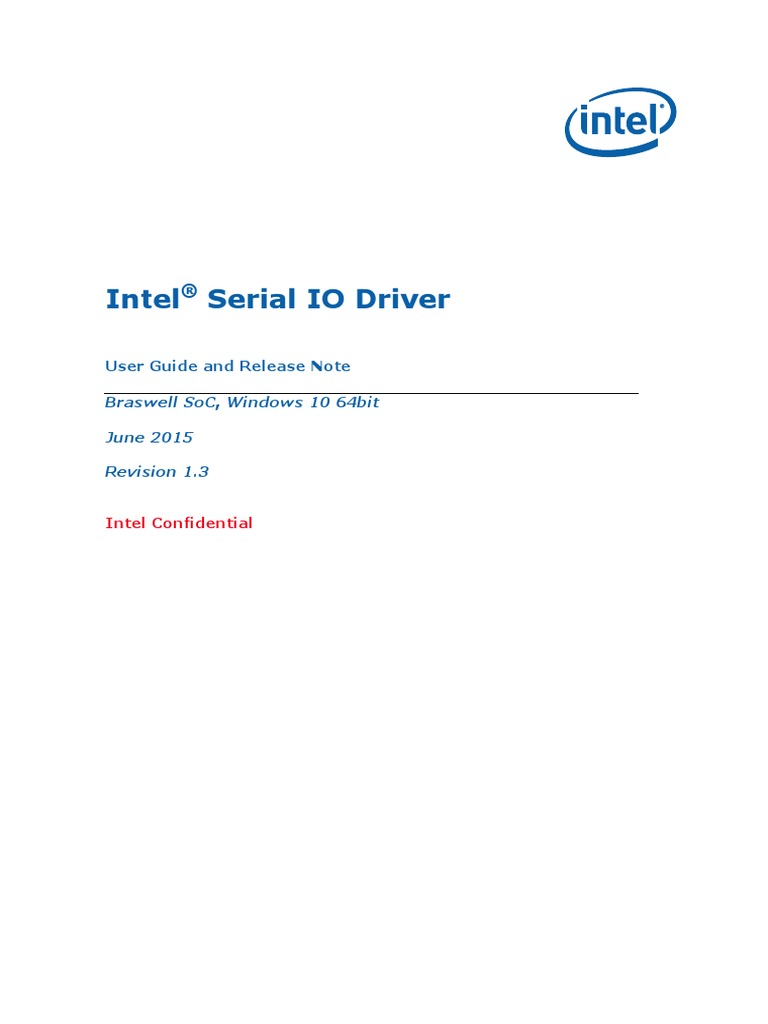 Intel (R) Serial IO BringUpGuide ReleaseNotes | PDF | Installation ...