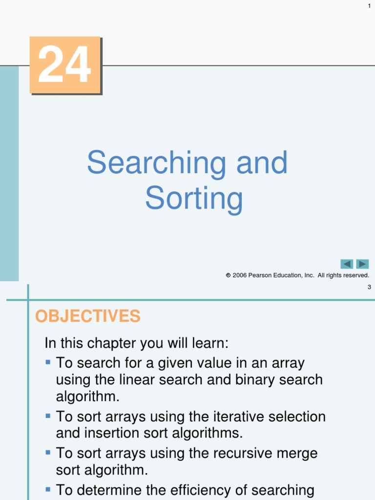 Lect.21 Ch.24 Ed.2 Searching+Sorting - Cshtp2e - 24 Beta | PDF | Array Data Structure | Discrete ...