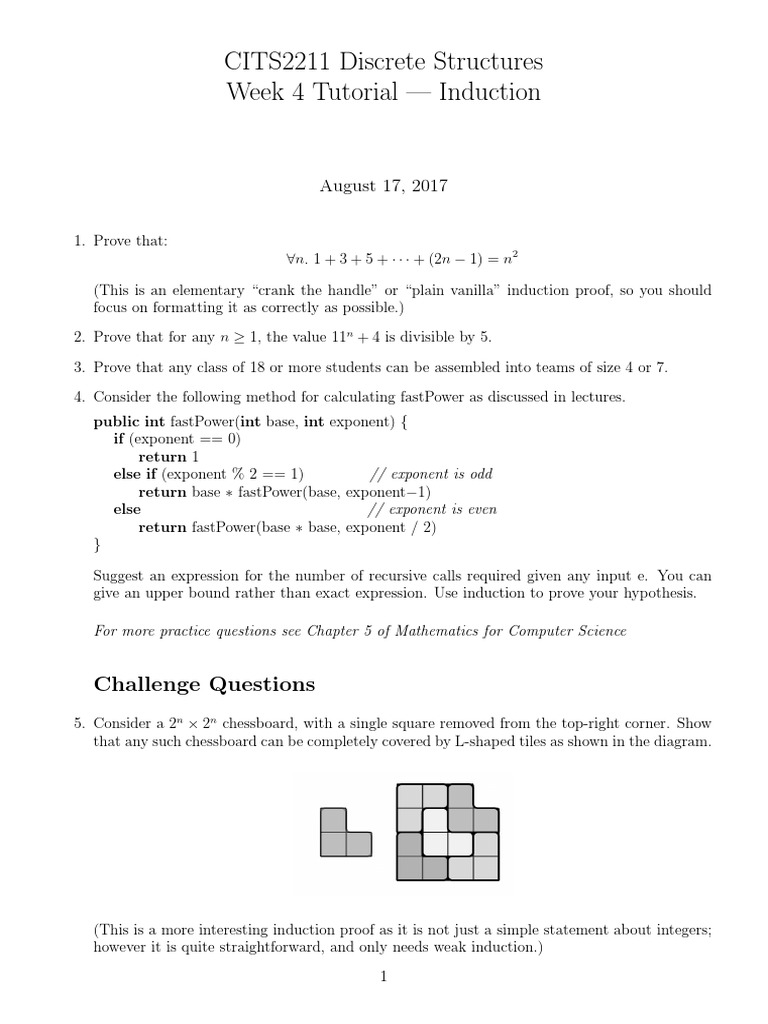 Wk04 Tutorial Induction Questions | PDF