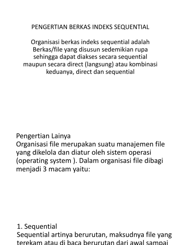 Pengertian Berkas Indeks Sequential | PDF | Komputer