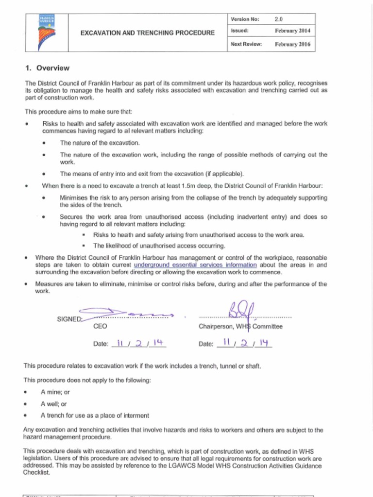 Excavation Trenching Procedure Pdf Pdf