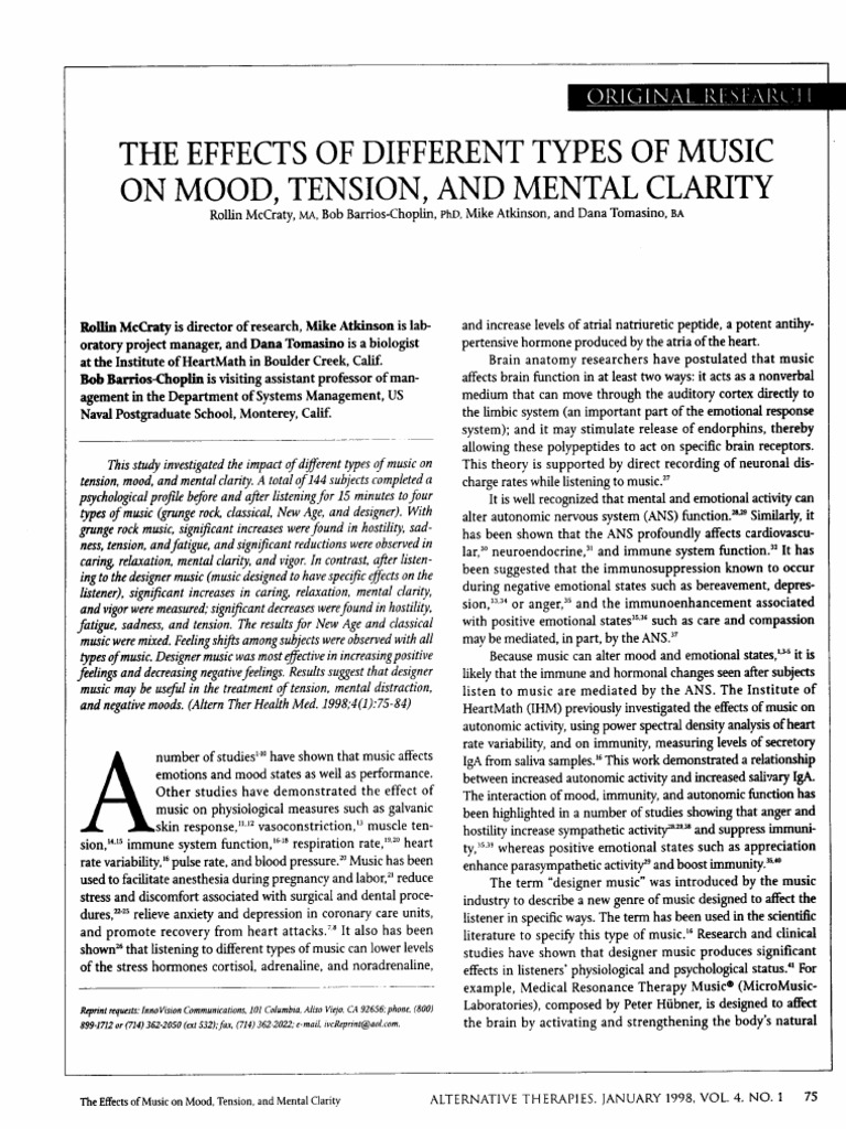 Music Mood Effects | PDF