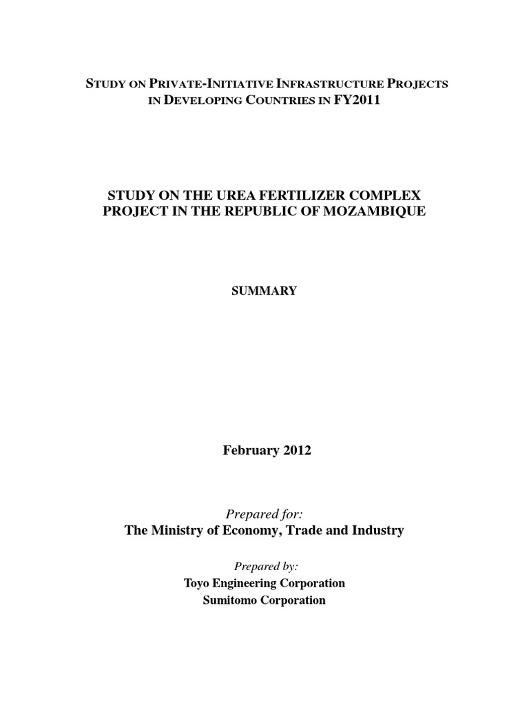 Mozambique Urea Fertilizer Project Study | PDF | Urea | Natural Gas