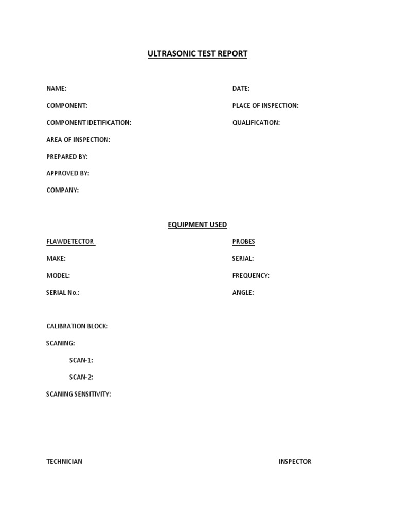 Ultrasonic Test Report Summary | PDF
