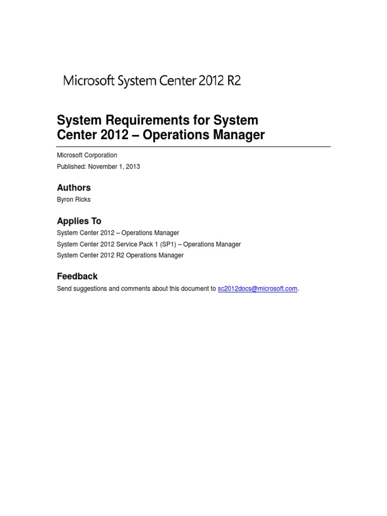 SC2012 OpsMgr SuppConfig | PDF | Computer Cluster | Internet Information Services