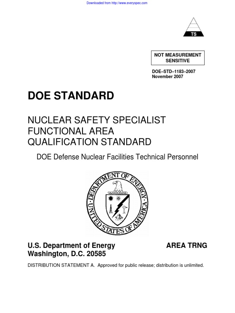Doe STD 1183 2007 | PDF | Radiation Protection | Competence (Human ...