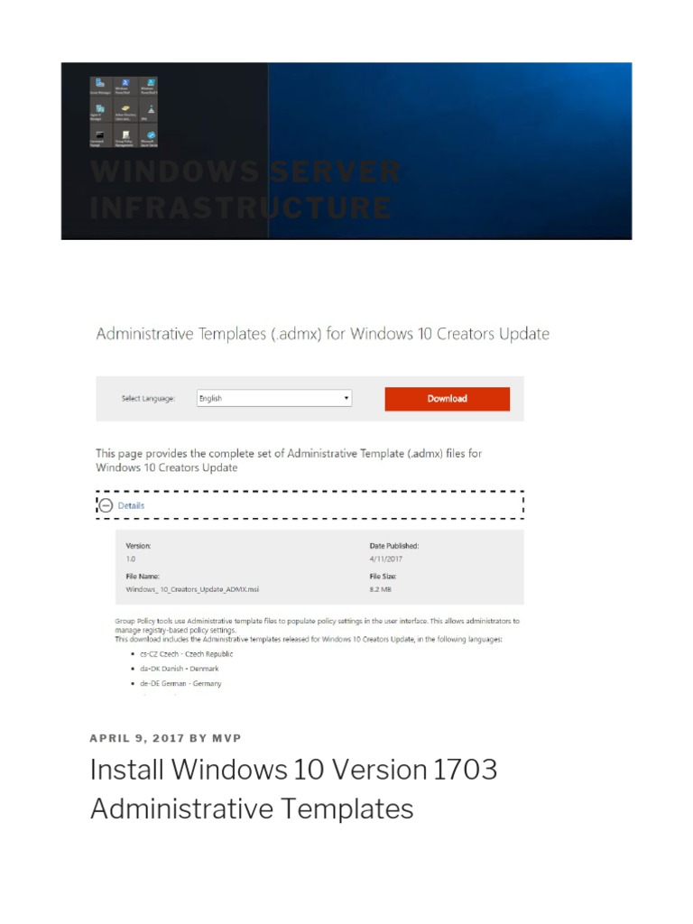 Windows Server Infrastructure: Install Windows 10 Version 1703 ...