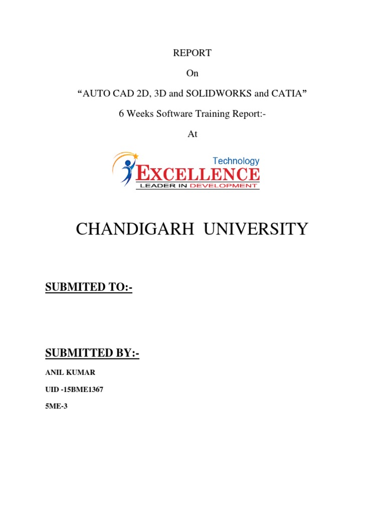 Anil Kumar Report Autocad Solidworks | PDF | Auto Cad | Computer Aided ...