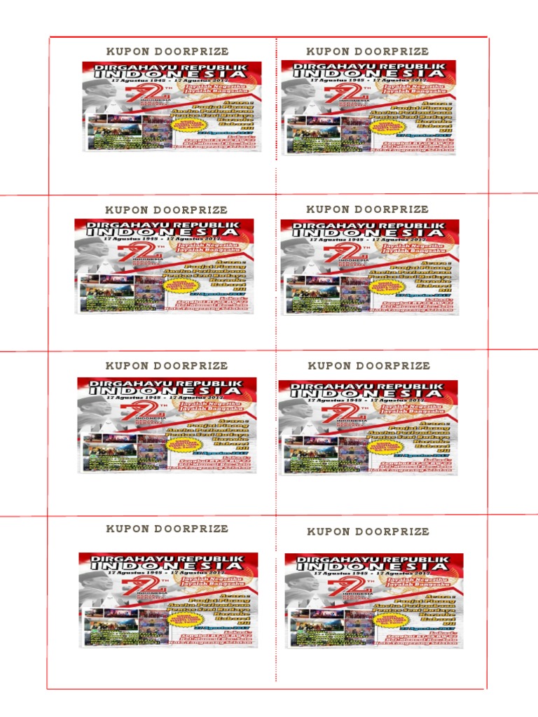Instructions for a door prize coupon with multiple variations | PDF