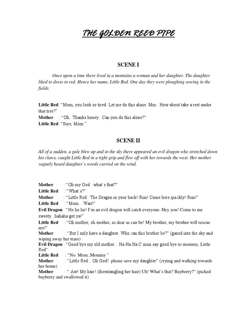 The Golden Reed Pipe: Scene I | PDF