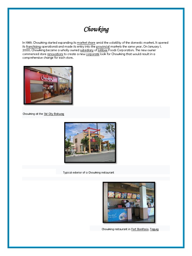 Chowking: Chowking at The SM City Baliwag | PDF | Economy Of The ...