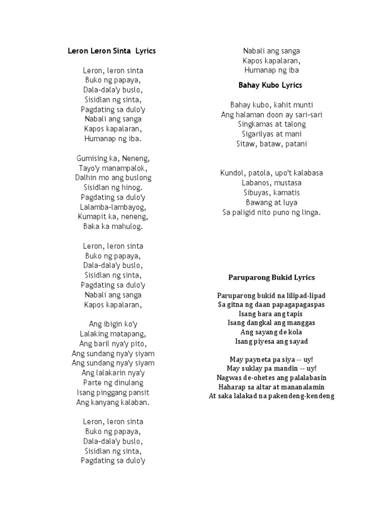 Folk Song Pinoy | PDF