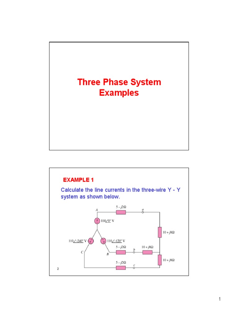 Three Phase System Examples | PDF | Ac Power | Electrical Impedance
