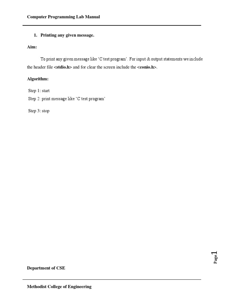 CP Manual 1 | PDF | Computer Program | Programming