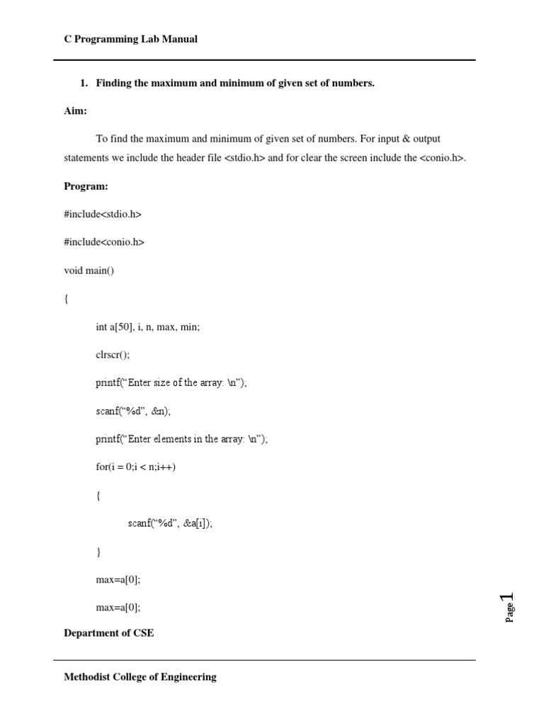 CP Manual PDF | PDF | C (Programming Language) | Matrix (Mathematics)