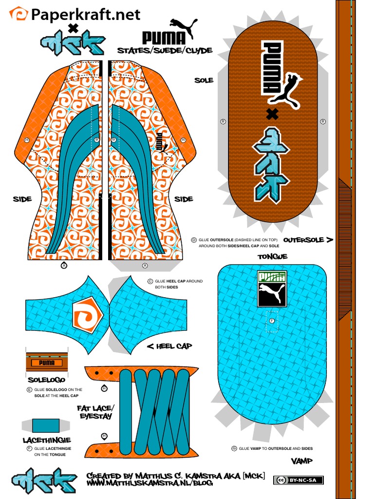 Blog Paper Toy Paper Sneaker Puma Clyde Color Template PDF | PDF