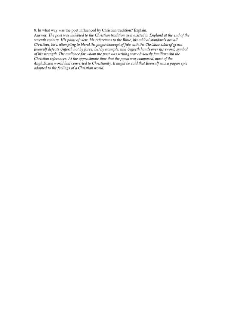 Beowulf's Christian Influences Explained | PDF