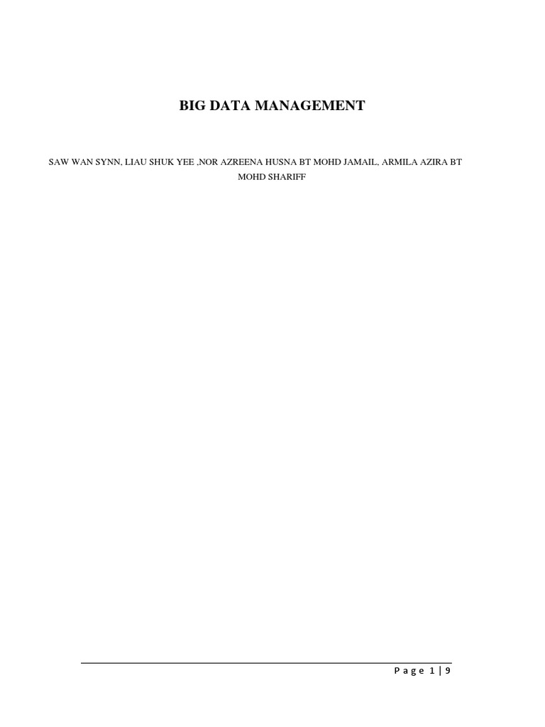 Introduction To Big Data Management | Download Free PDF | Big Data | Apache Hadoop