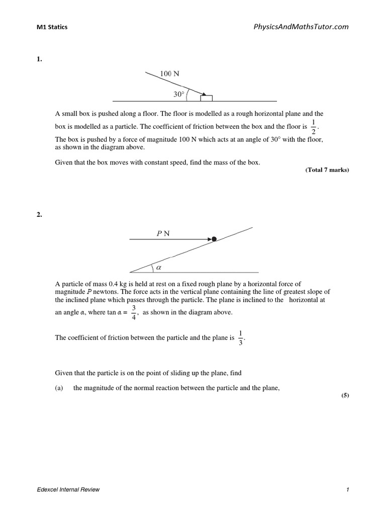 M1 Statics | PDF | Trigonometric Functions | Force
