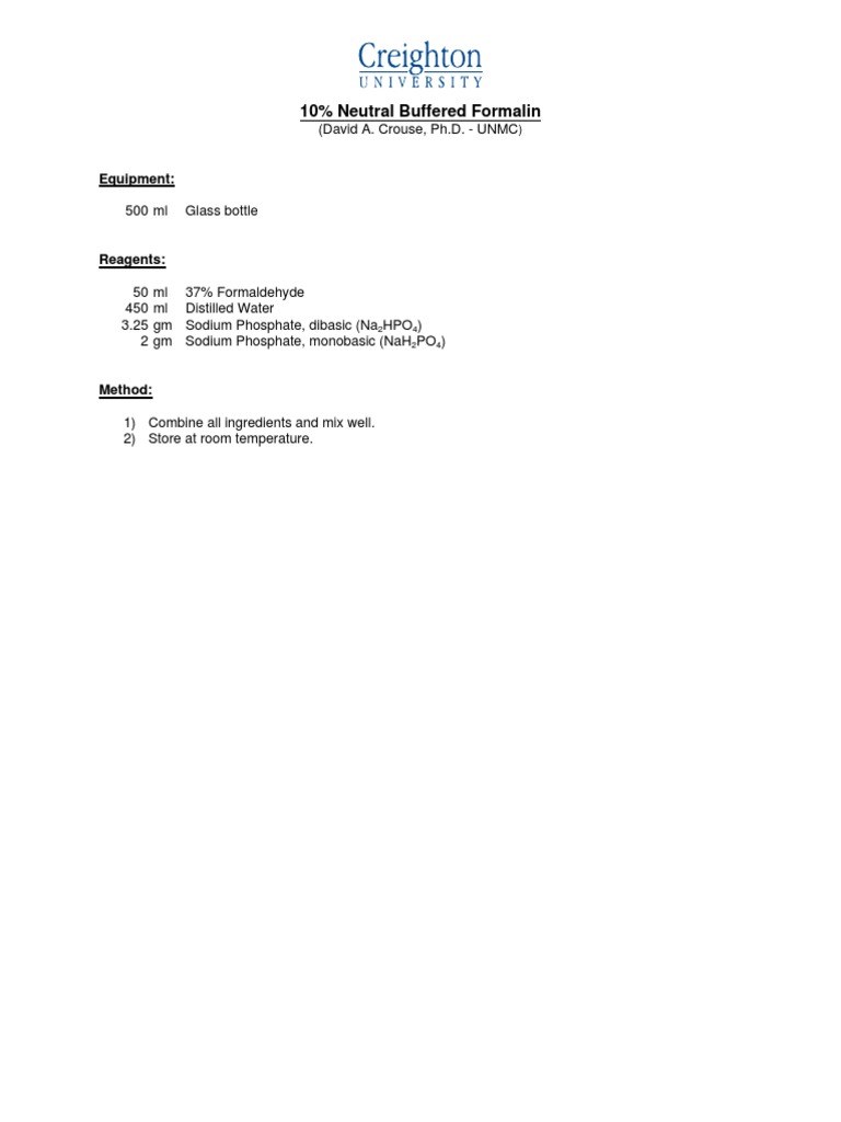 10 Neutral Buffered Formalin PDF | PDF