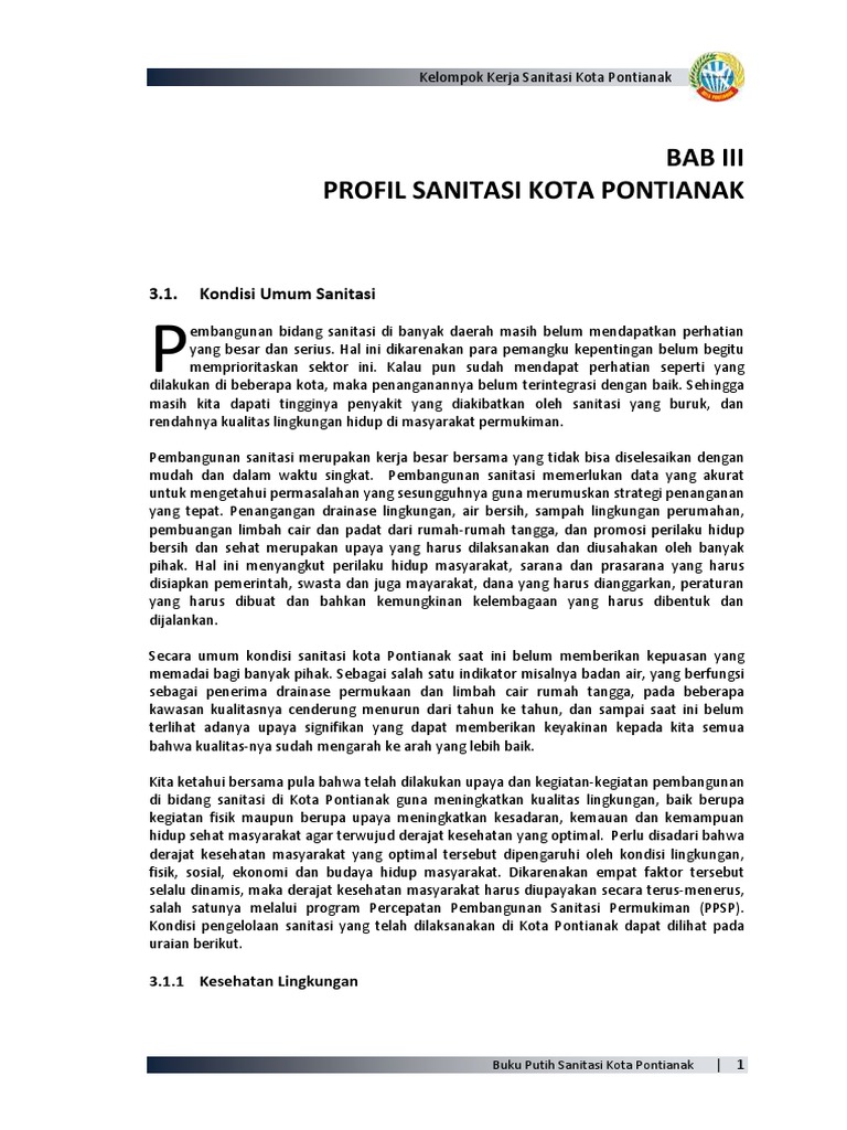 Sanitasi Kota PTK BAB III PDF | PDF