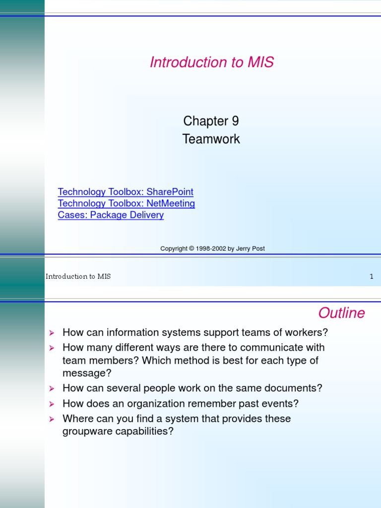 Introduction To MIS: Teamwork | PDF | Share Point | Management ...