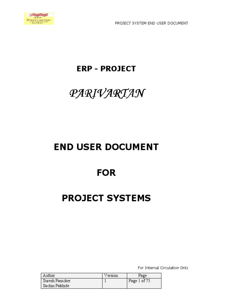 End User Document For Sap Project Systems PDF | PDF | Business | Computing