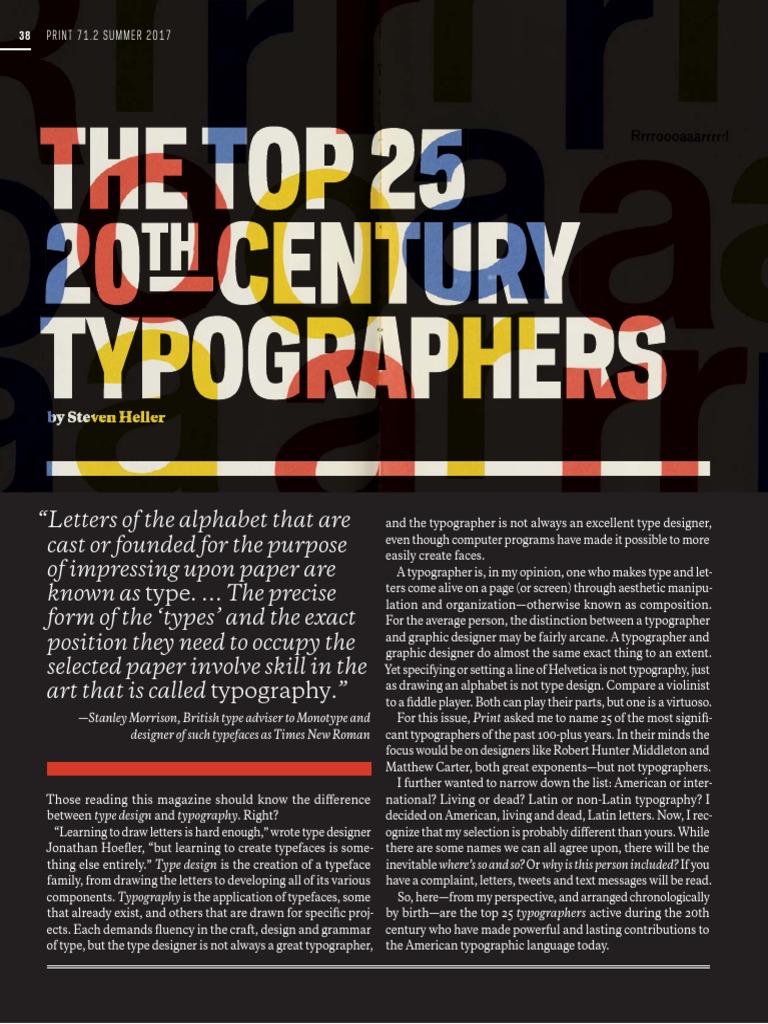 20th Century Typographers PRINT | PDF | Typography | Typefaces