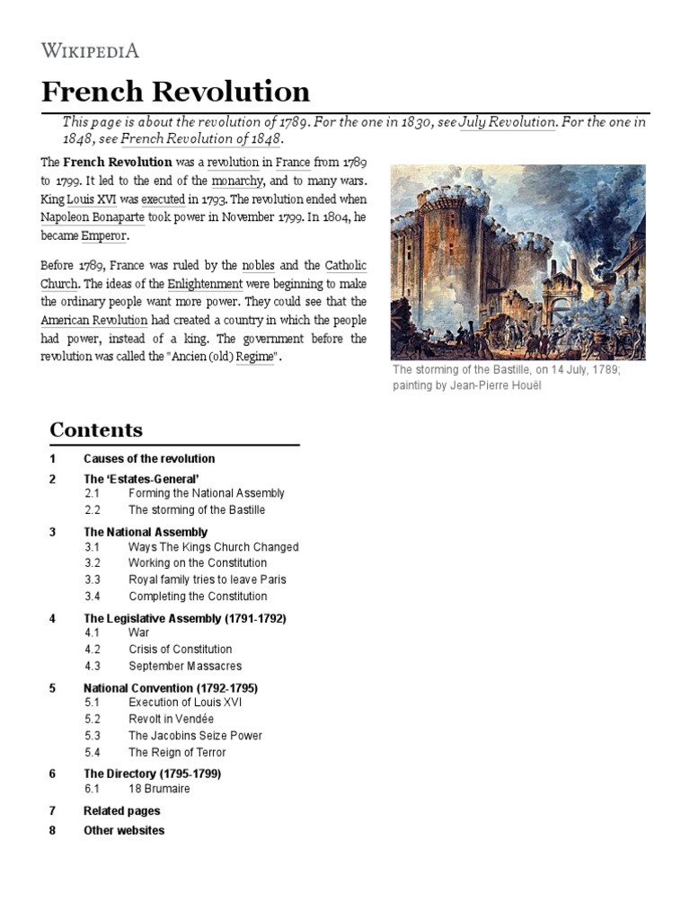 French Revolution - Simple English Wikipedia, The Free Encyclopedia PDF ...