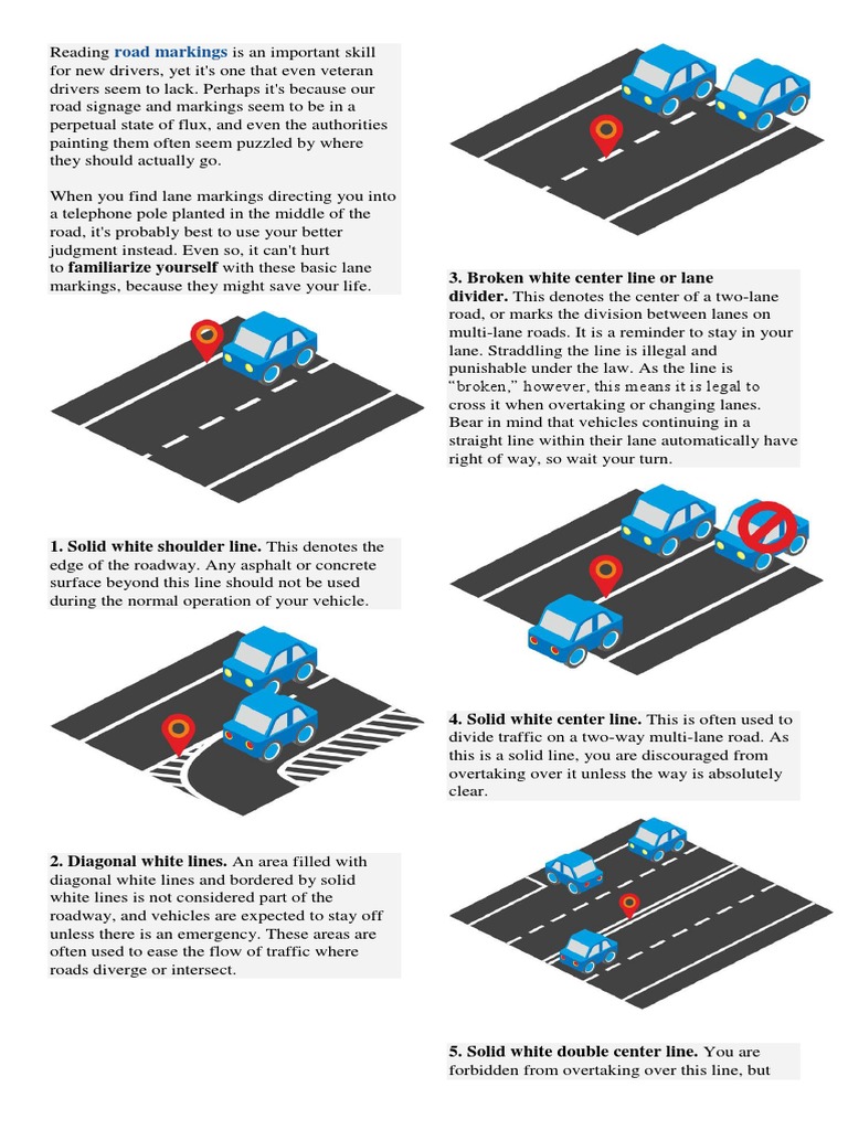 Road Marking Signs and Meanings | PDF | Traffic | Traffic Light